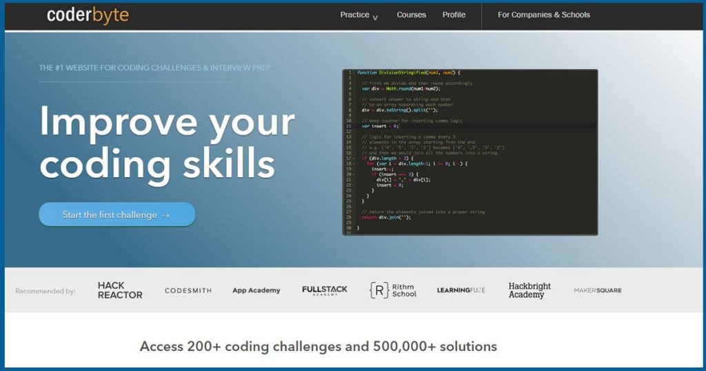 Coderbyte Codding Practice And Programming Challenges Compressed Code Live
